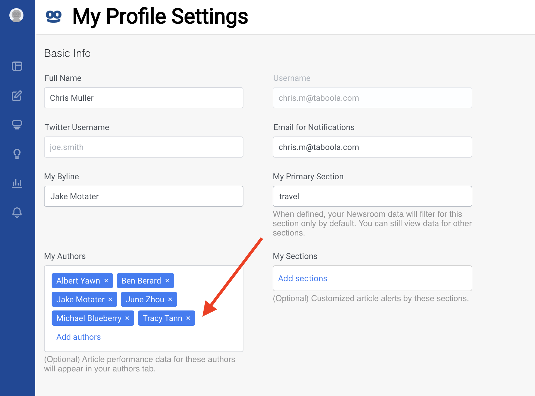 Setting Up Your "My Authors" List - Newsroom help